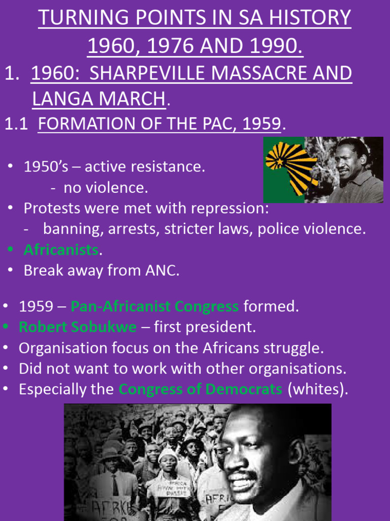 Formation of the PAC and Key Events | PDF | Apartheid | South Africa