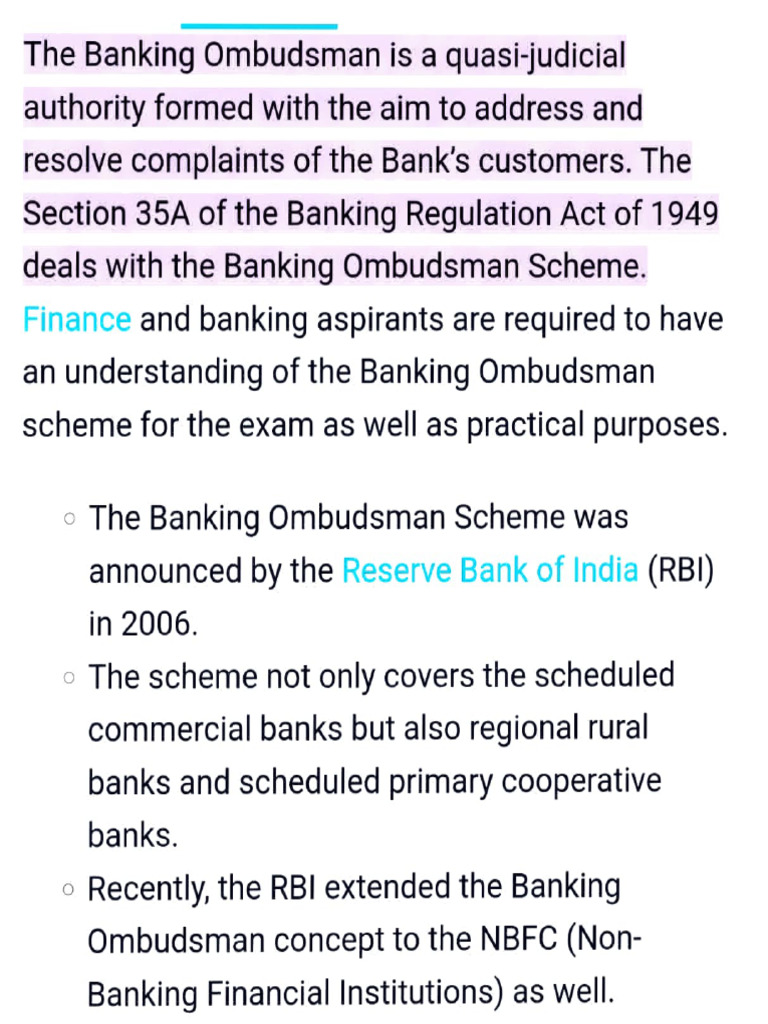 Banking Ombudsman | PDF