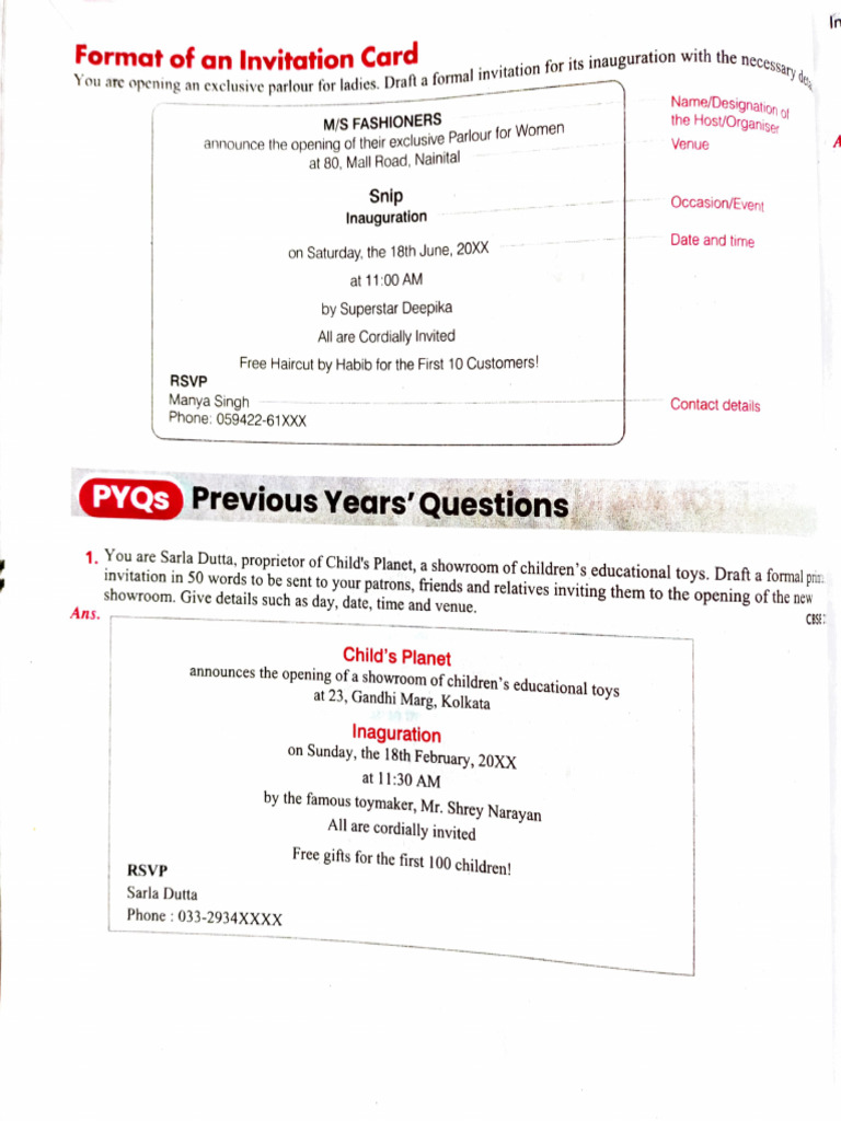 Invitation and Replies | PDF