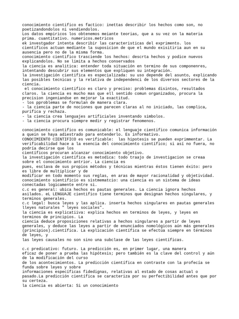 Conocimiento Cientifico Es Factico | PDF | Science | Conocimiento