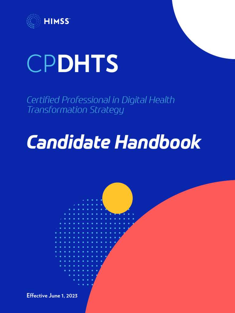 CPDHTS Candidate Handbook | PDF | Strategic Management | Health Informatics