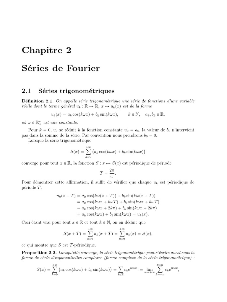 Series de Fourier - Cours | PDF