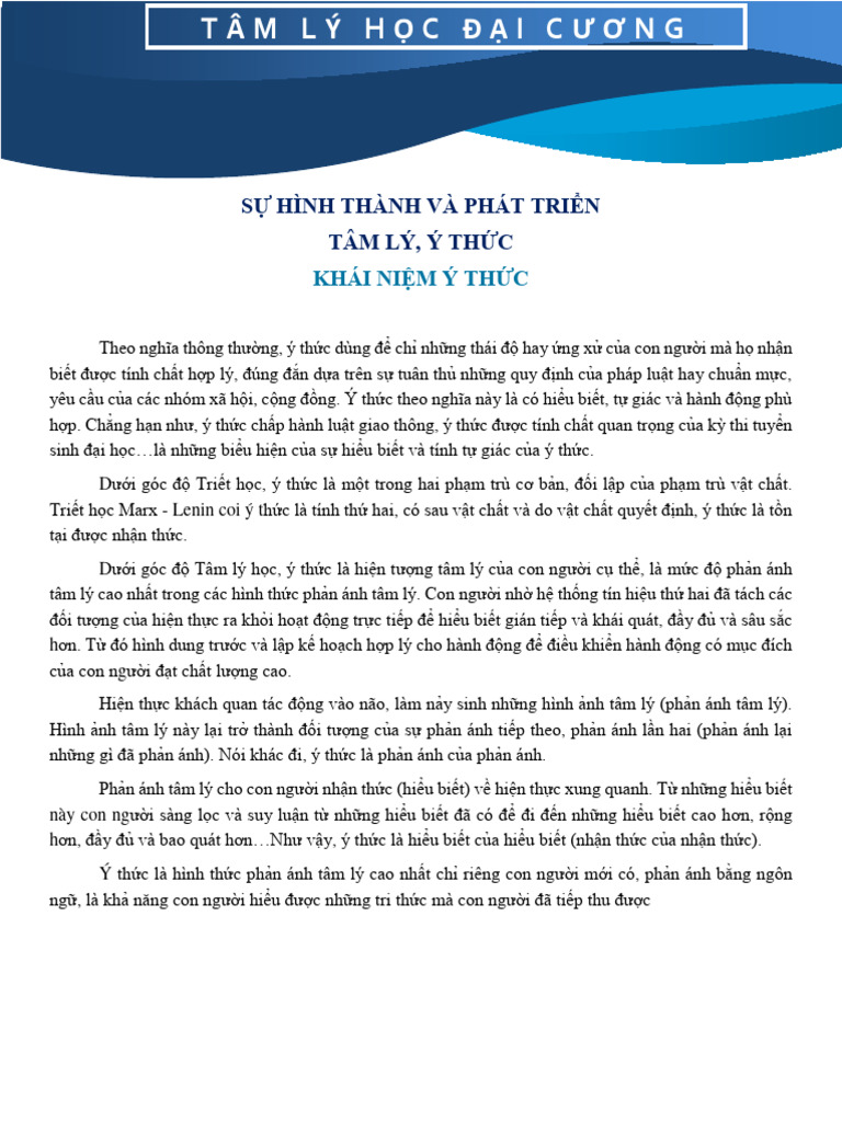 Khai Niem y Thuc | PDF