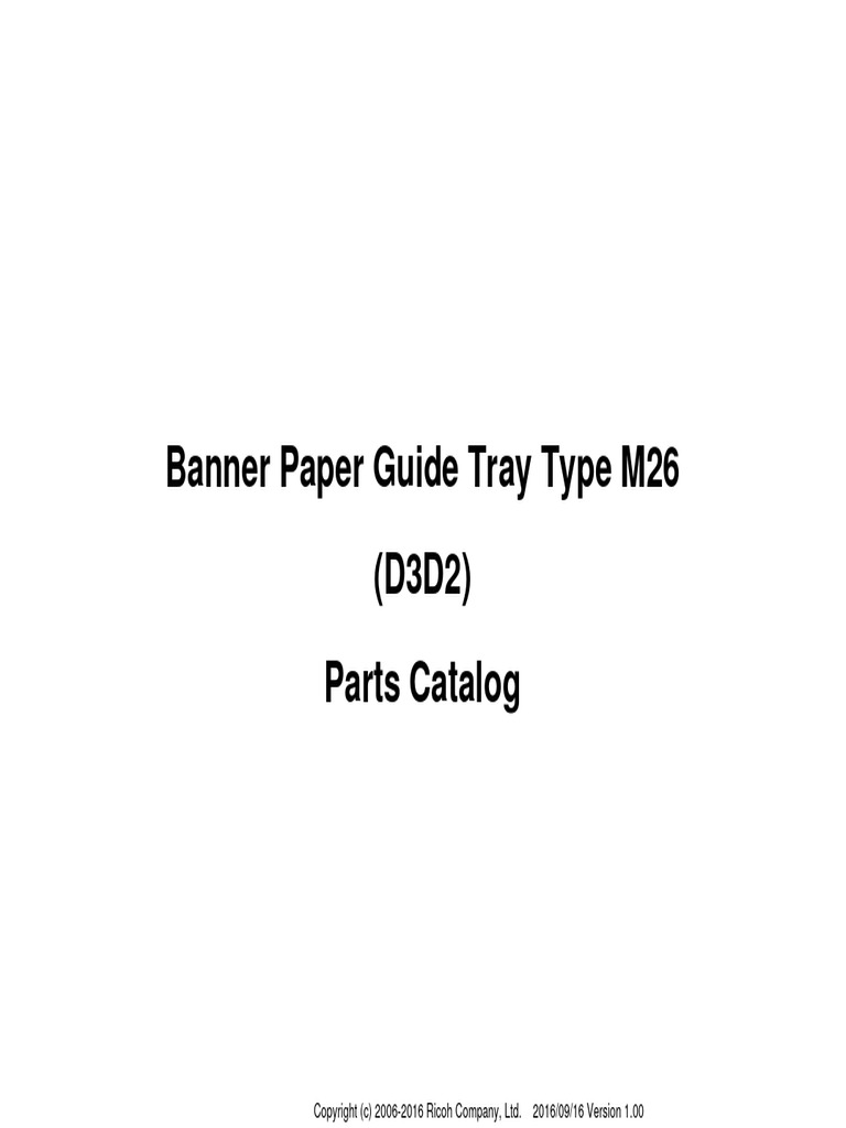 Banner Paper Guide Tray Type M26 Parts List | PDF