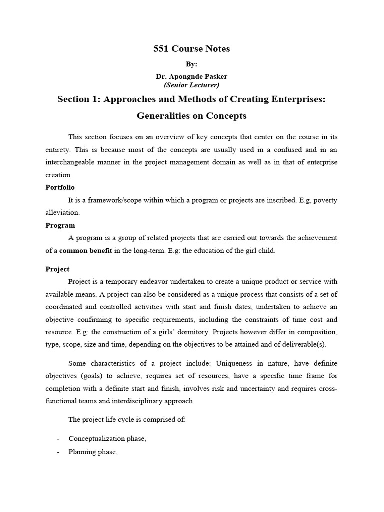 551 notes | PDF | Project Management | Business