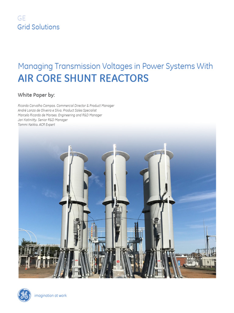 White Paper Managing Transmission Voltages In Power Systems With Air Core Shunt Reactors 6738
