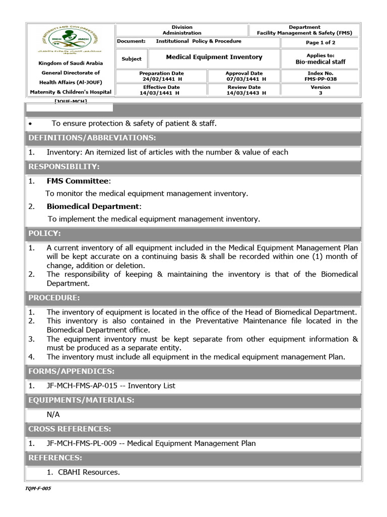 Medical Equipment Inventory | PDF | Medical Device | Service Industries