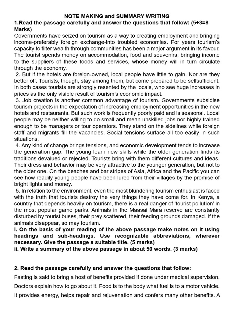 Note Making, Summary Writing. Poster and Advertisement Writing | PDF | Starvation | Glycogen