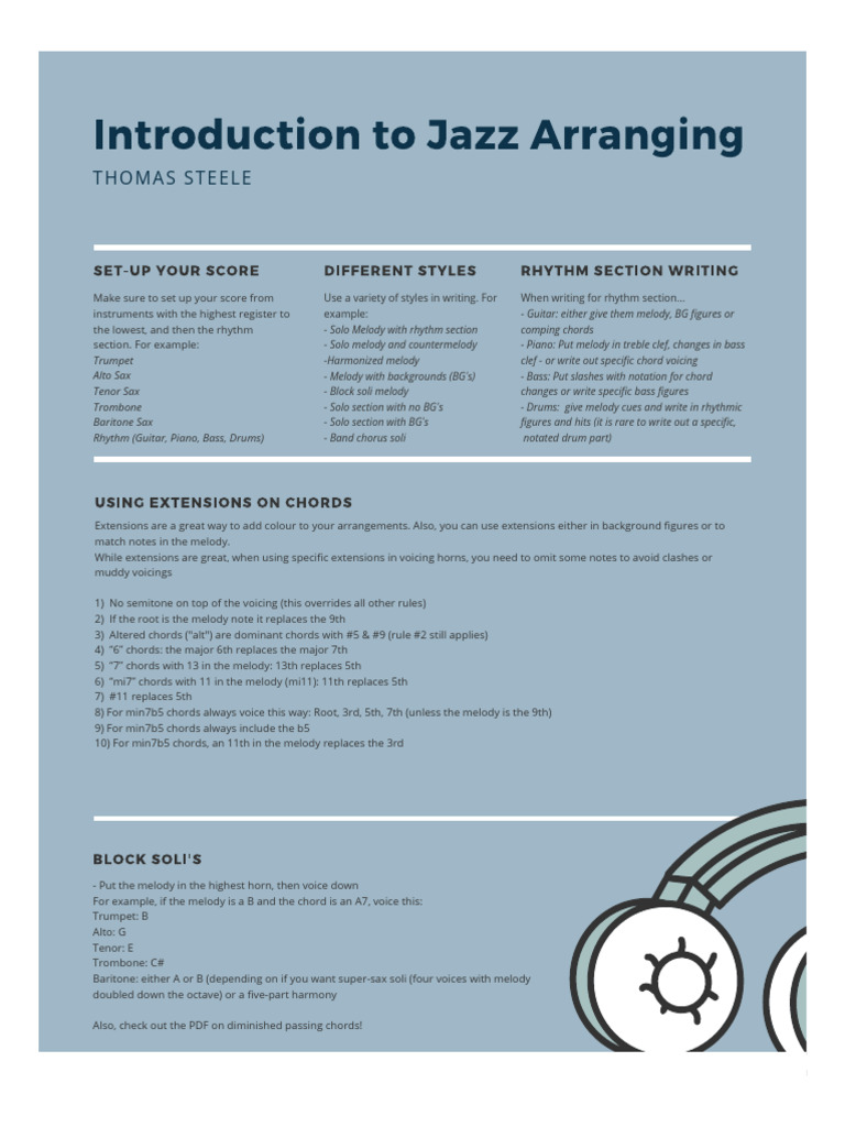 Intro To Jazz Arranging | PDF | Chord (Music) | Trombone