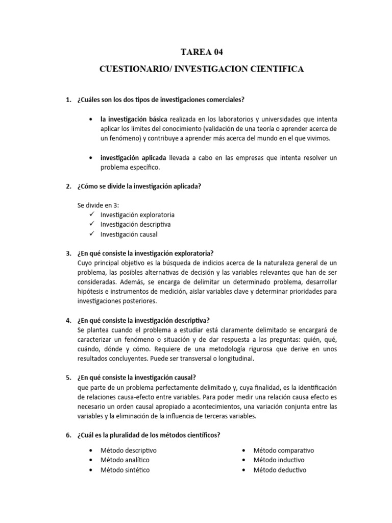 TAREA 04 - Investigacion Cientifica | PDF | Cognición | Science