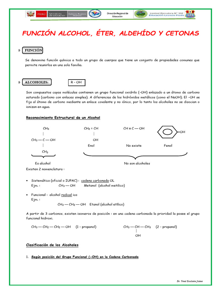 Alcohol | PDF | Compuestos de hidrógeno | Moléculas