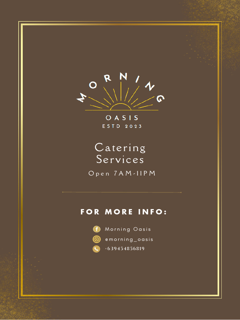 Example of A Catering Services Menu | PDF | Foods | Cuisine