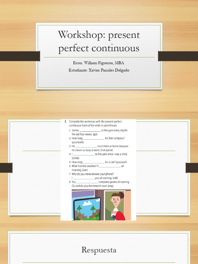 Workshop Present Perfect Continuous | PDF