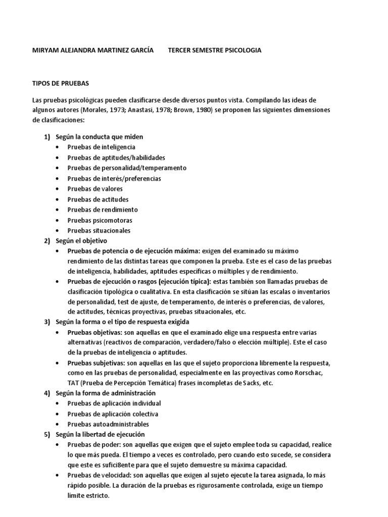Clasificacion de Pruebas Psicologicas | Adultos | Sicología y ciencia ... Clasificacion de Pruebas Psicologicas | Adultos | Sicología y ciencia ...