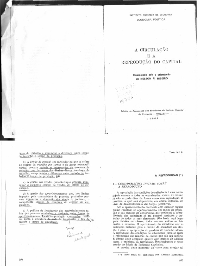 Nelson Ribeiro Rosas - A Reprodução e A Circulação Do Capital | PDF ...