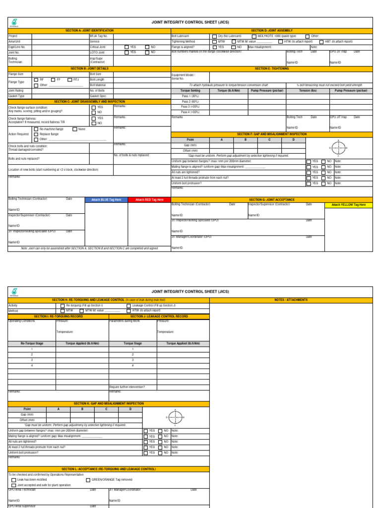JICS Template | PDF | Screw | Equipment