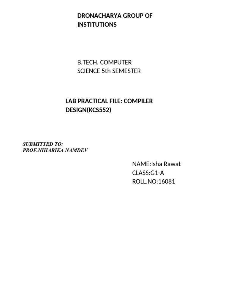 Compiler Isha | PDF | Computer Science | Software