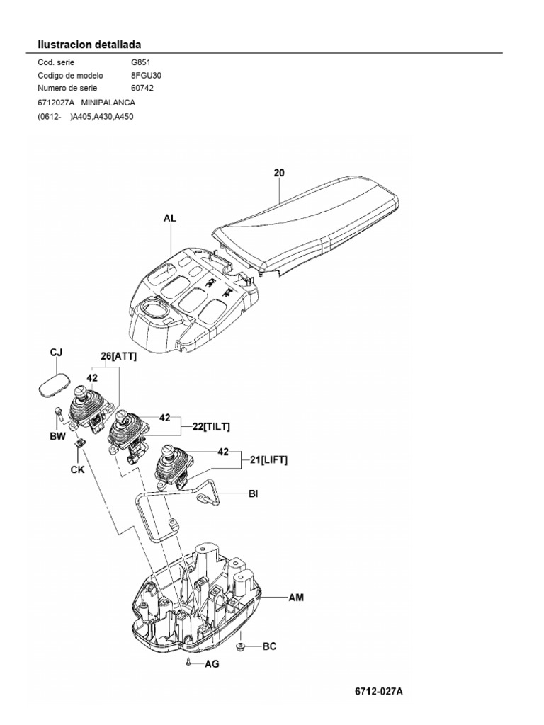 Minilever Cotrol Hidraulico Toyota 8fgu30 | PDF