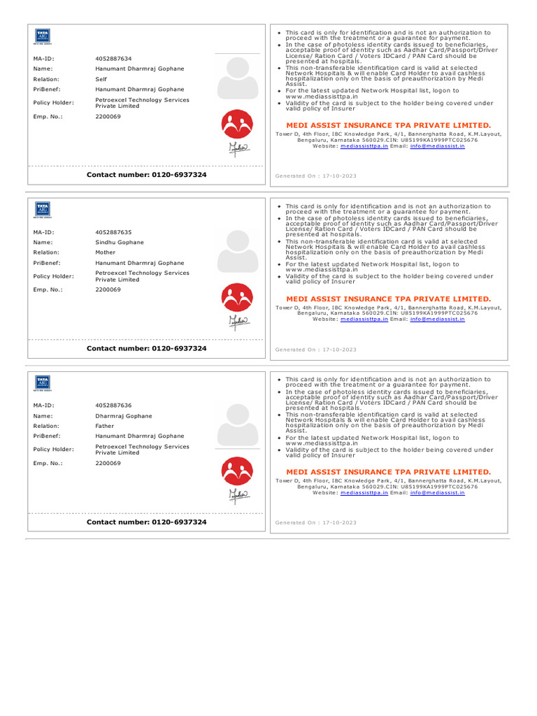 A13375735836537acc49248c 2200069 Insurance Card | PDF | Identity ...