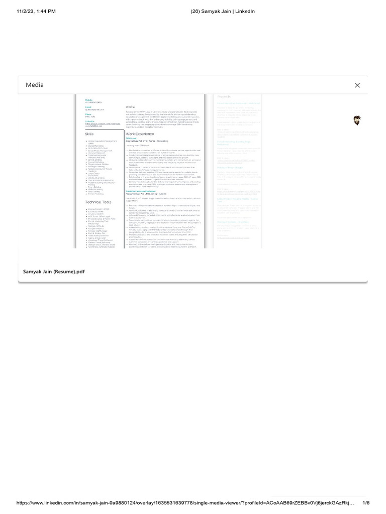 Samyak Jain - LinkedIn | PDF | Reputation | Business Samyak Jain - LinkedIn | PDF | Reputation | Business