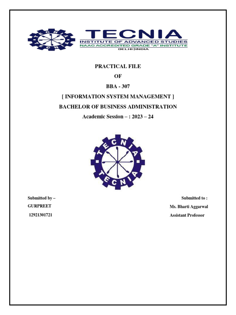 Ism Practiacl File 5thsem | PDF | Sql | Databases