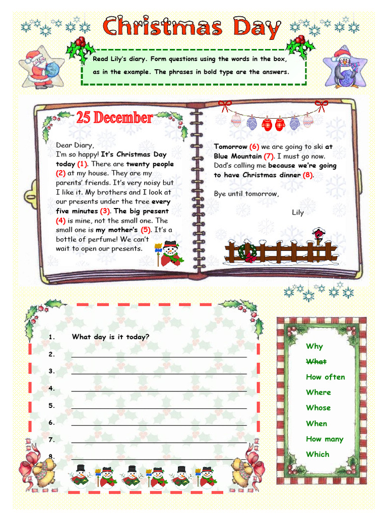 32 - Question Words Christmas | PDF