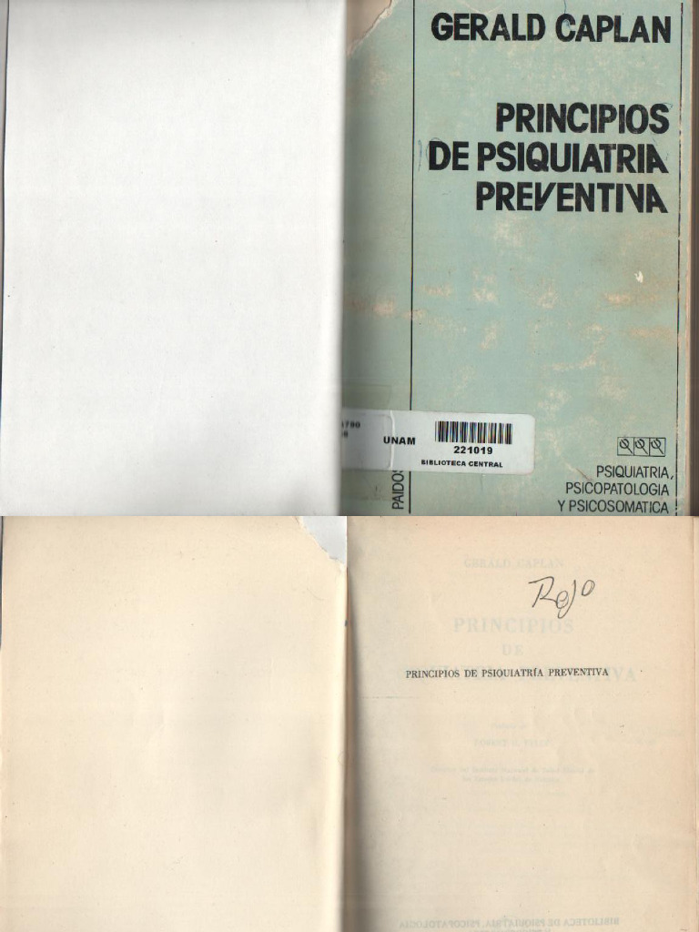 Gerald Caplan - Principios de Psiquiatria Preventiva | PDF