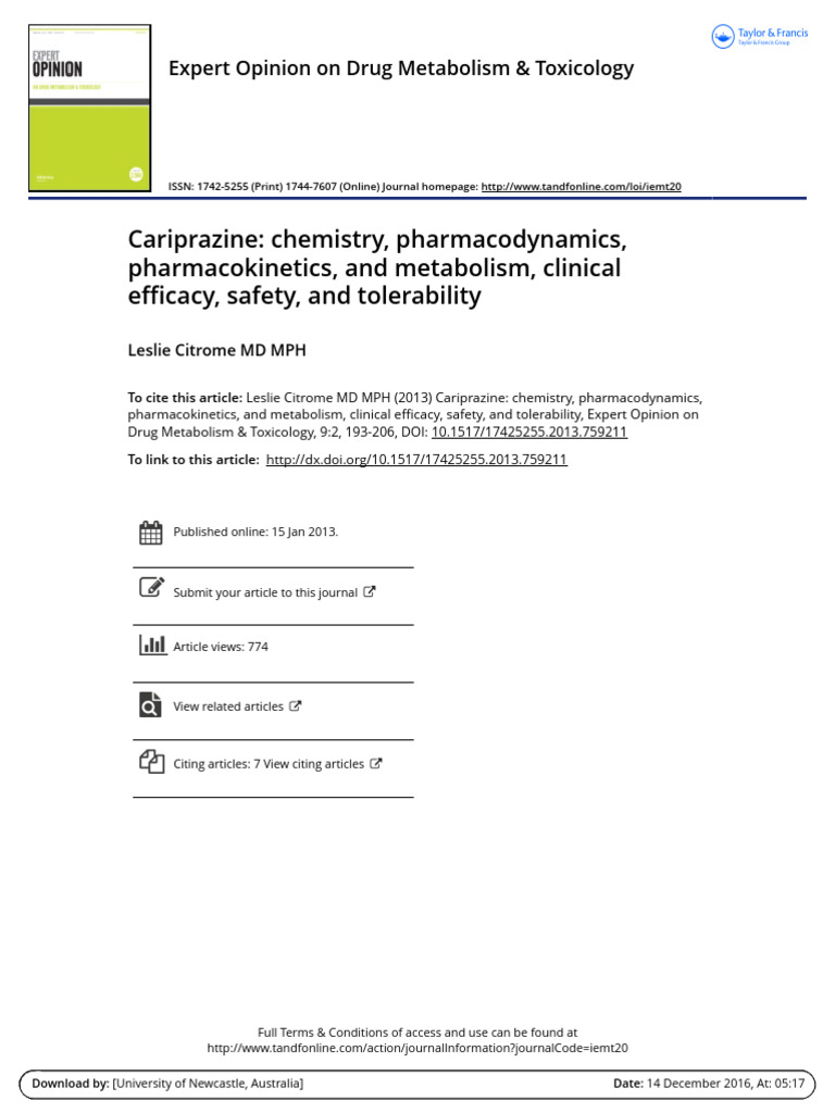 Cariprazina 2 | PDF | Antipsychotic | Atypical Antipsychotic