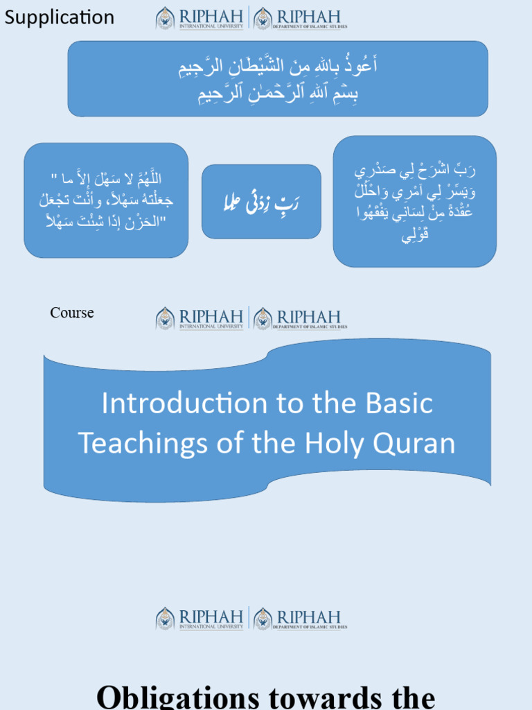 Lecture 2 Intro To Basic Teachings of Quran | PDF | Quran | Islam
