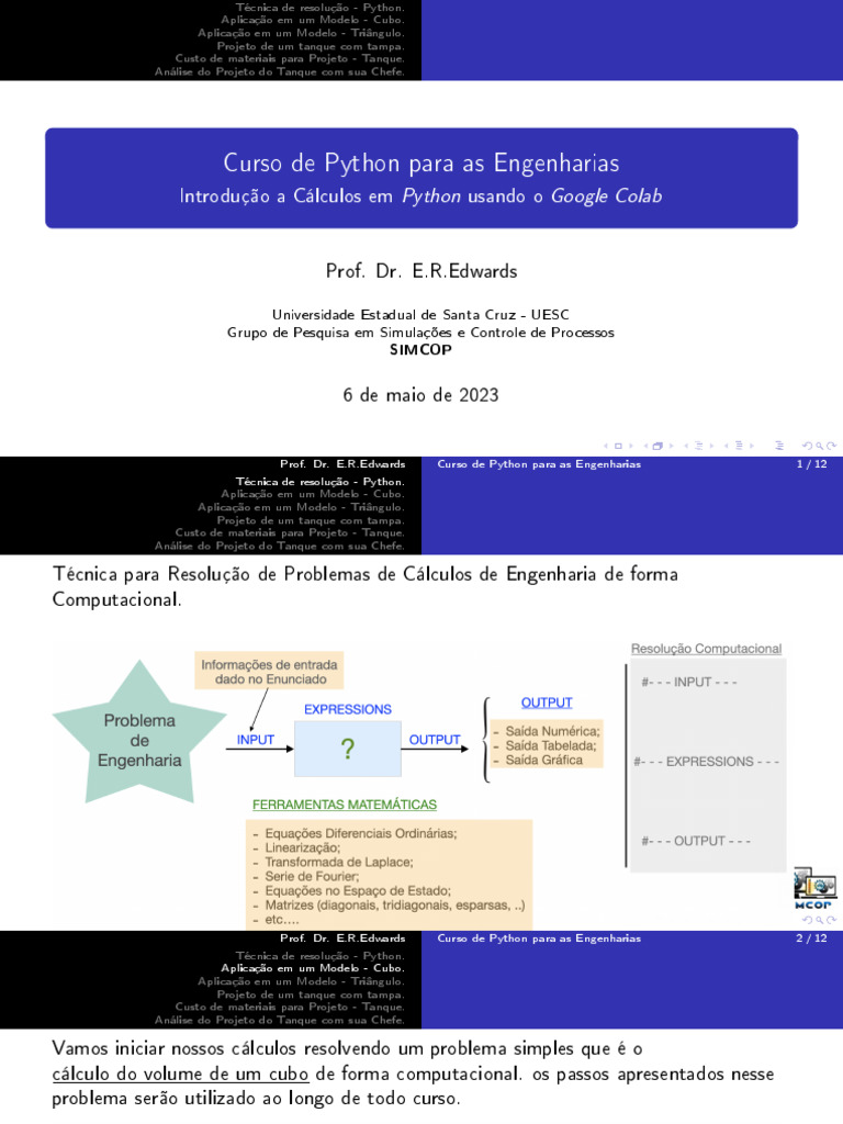 Aula_2_Cálculos usando Colab | PDF