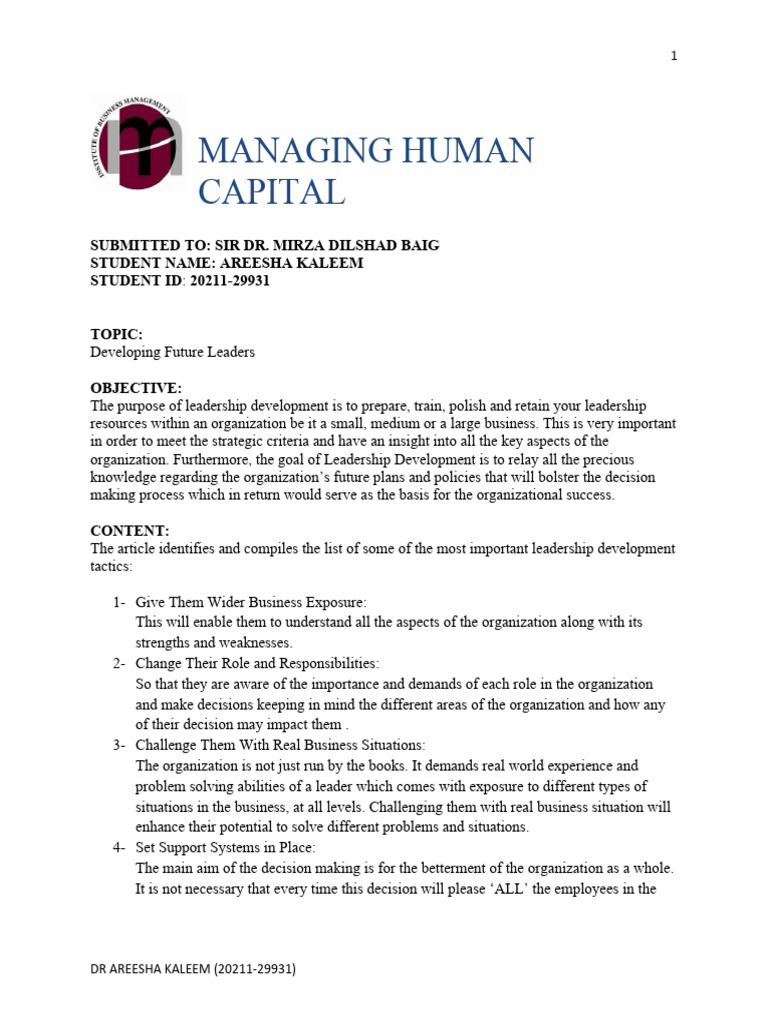 Developing Leaders | PDF | Leadership | Mentorship