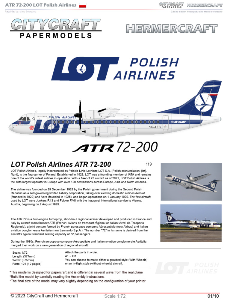 Lot Atr 72-200 1 - 72 | PDF | Aircraft | Transport