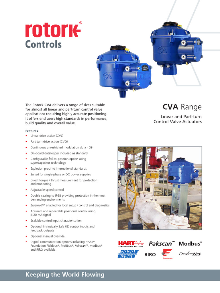 Rotork Actuador Electrico CVA (Inglés) | PDF | Power Supply | Actuator