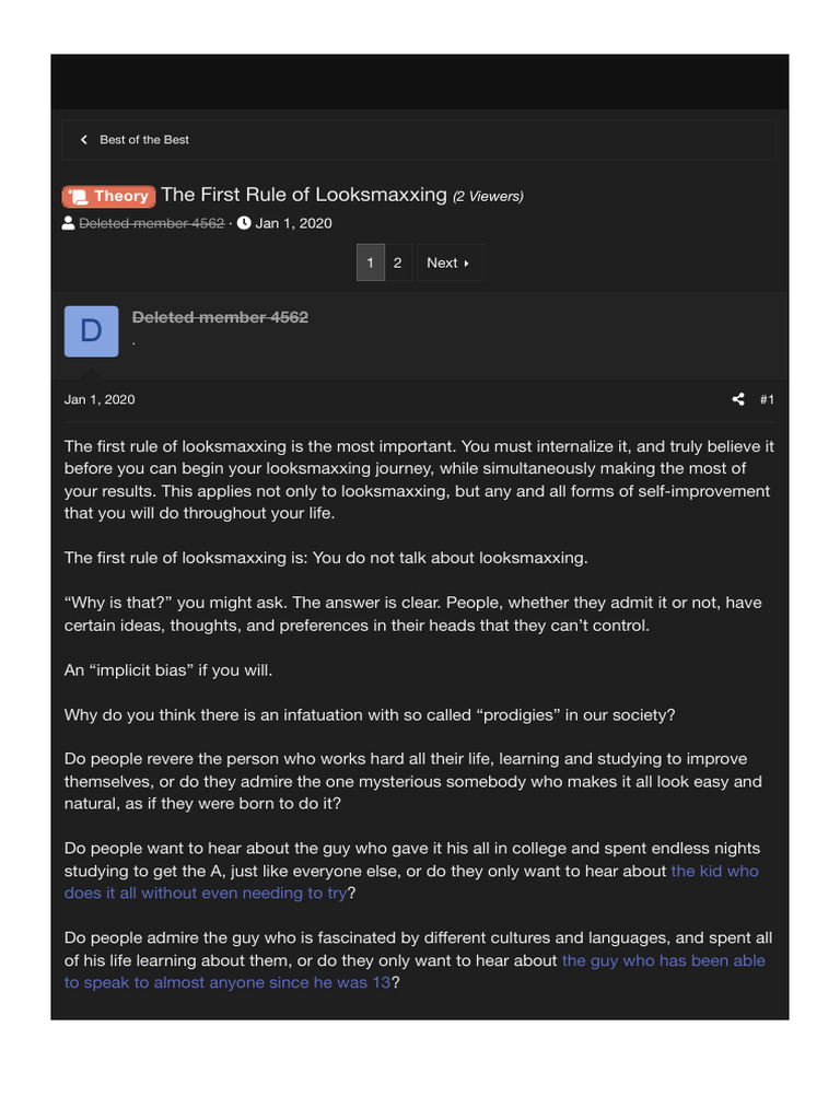 The First Rule of Looksmaxxing - Looksmax - Org - Men's Self-Improvement & Aesthetics | PDF ...