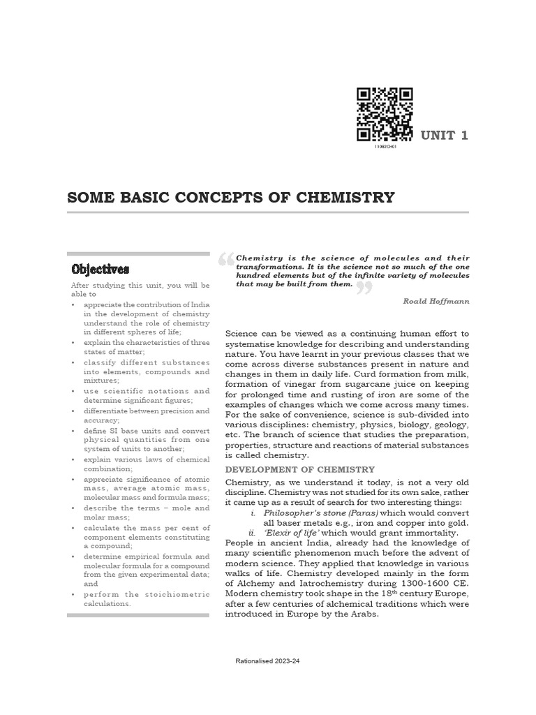 Evolution of Chemistry in India | PDF | International System Of Units ...