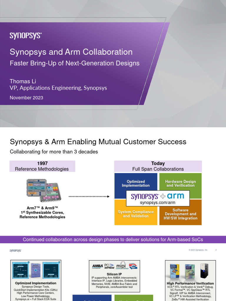 Client 2 - Synopsys - ATS Speaker Slide - Thomas Li (Synopsys) | PDF | System On A Chip | Field ...