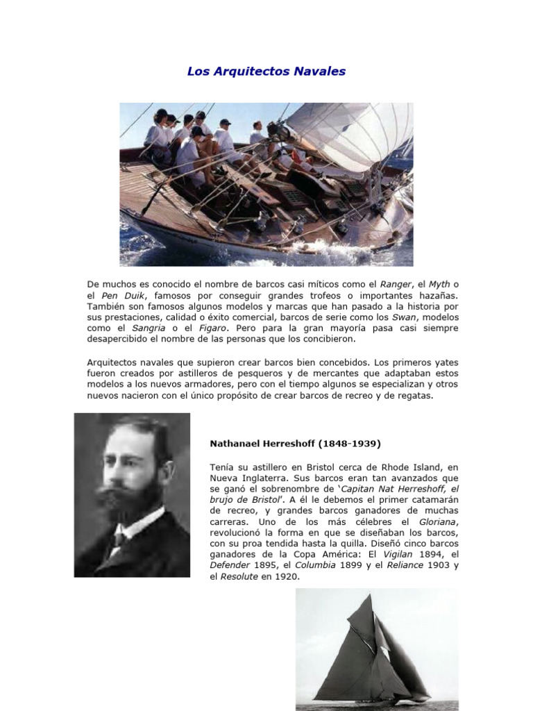 Arquitectos Navales y sus Barcos Legendarios | PDF