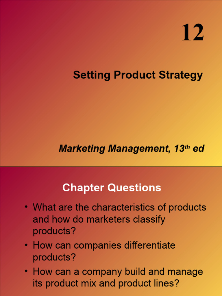 Setting Product Strategy | PDF | Product (Business) | Marketing