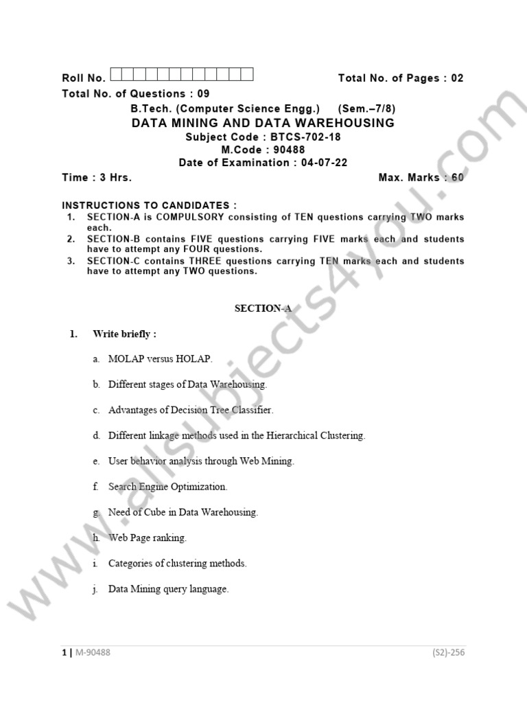 DMDW 2 | PDF | Data Warehouse | Data Mining