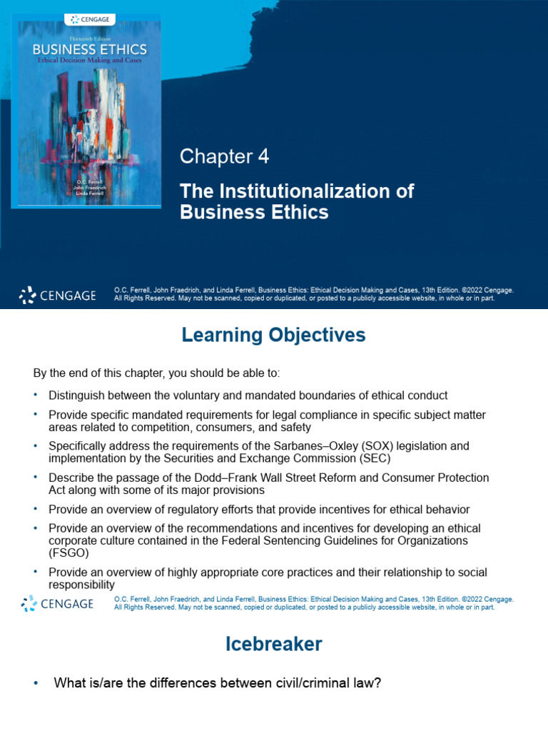 Ferrell BE 13e CH04 Instructor PPT Final | PDF | Business | Law