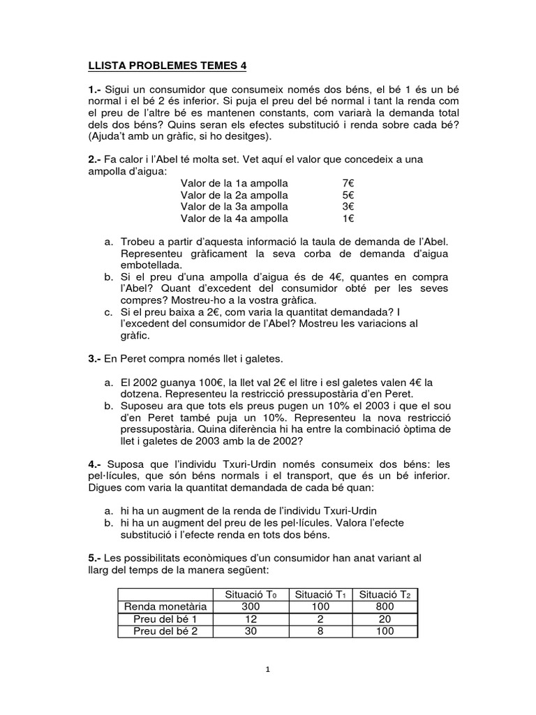 ENUNCIATS PROBLEMES-Tema 4 | PDF