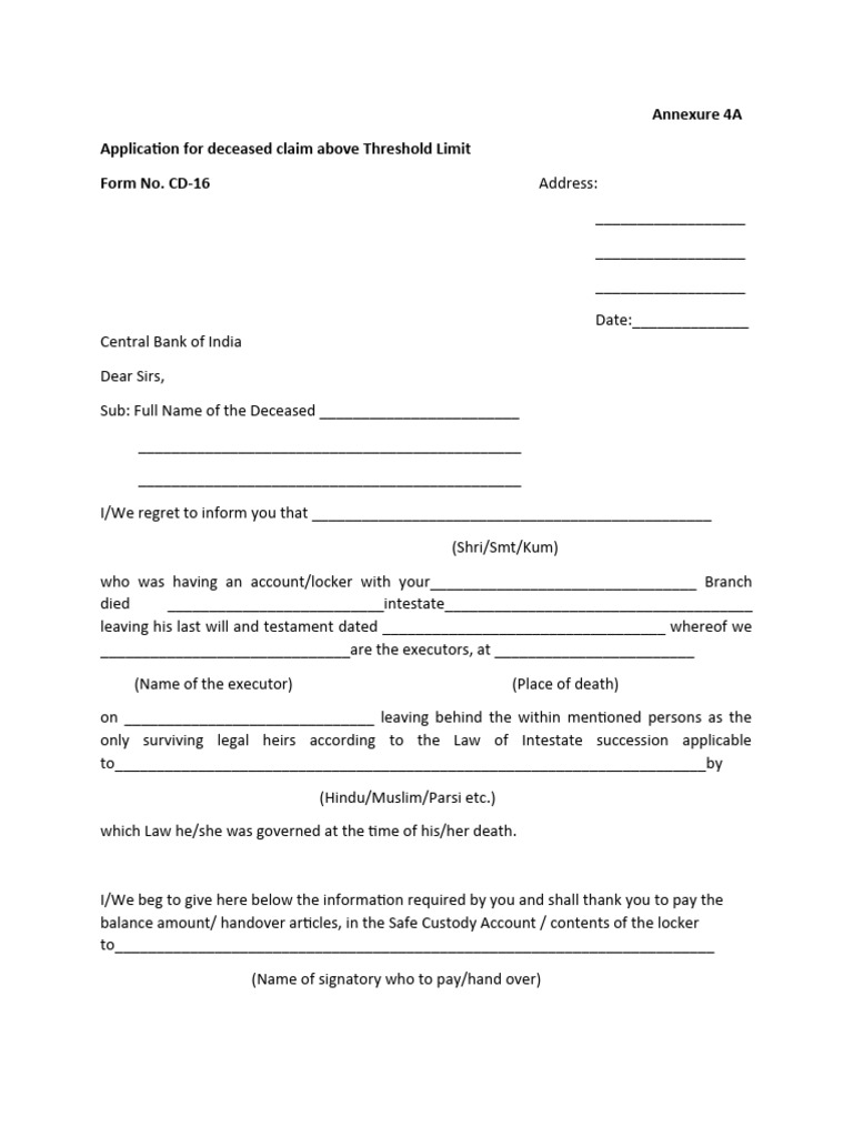 Annexure 4A | PDF | Probate | Private Law