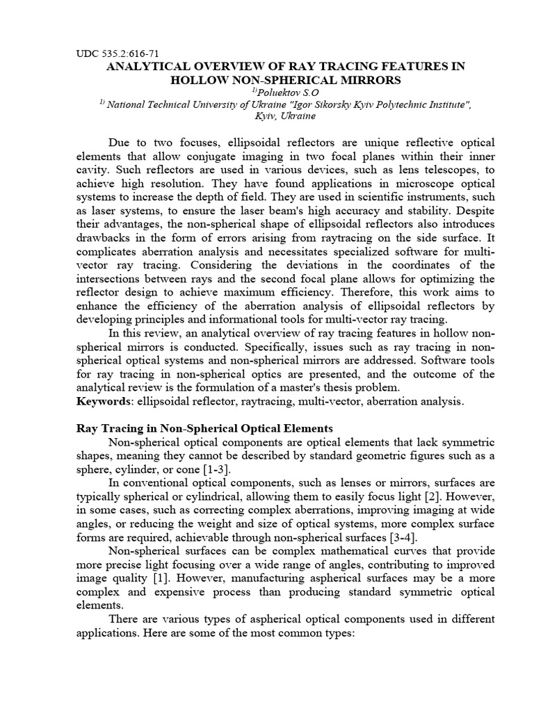 Literature Review | PDF | Optics | Sphere