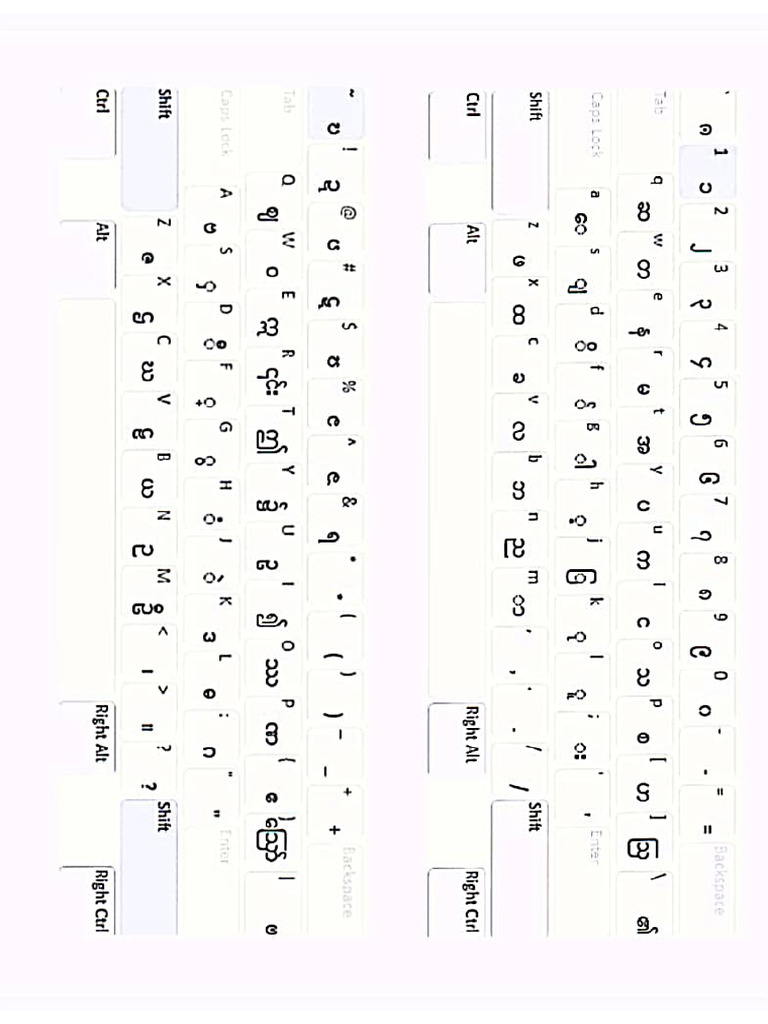 Pyidaungsu Keyboard Layout 2 | PDF