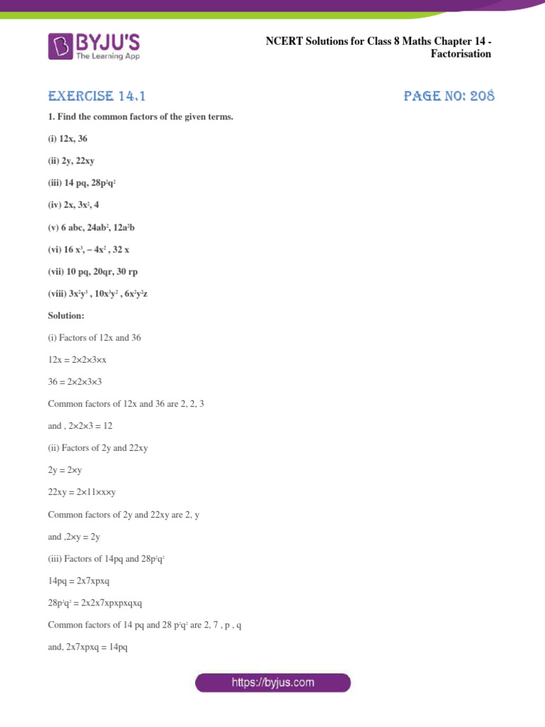 Factorization Solutions | PDF