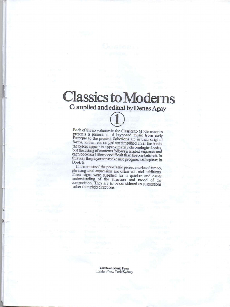 Agay Denes, Classics To Moderns 1 | PDF