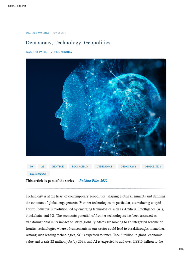 Democracy, Tech and Geopolitics | PDF | Democracy | Political Ideologies