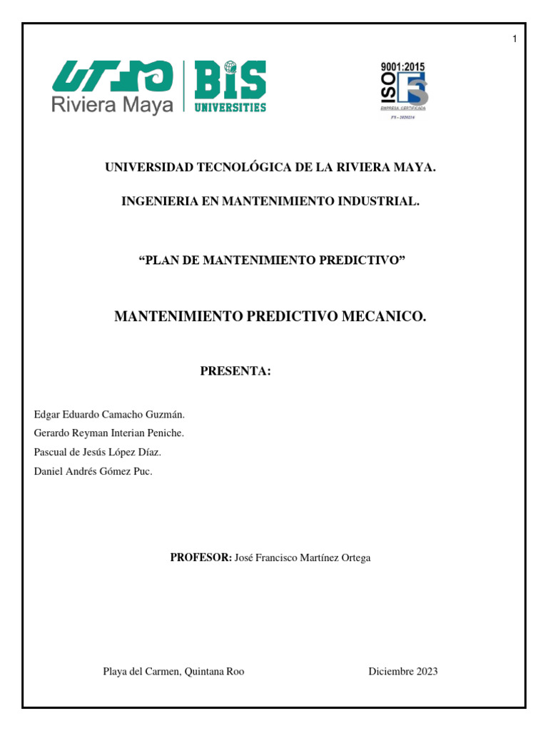 Plan de Mtto Mecanico | PDF