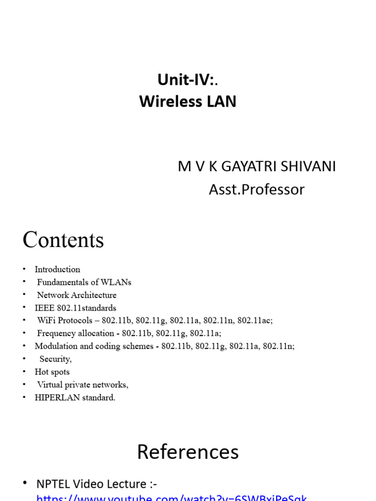 Unit IV | Download Free PDF | Computer Network | Ieee 802.11
