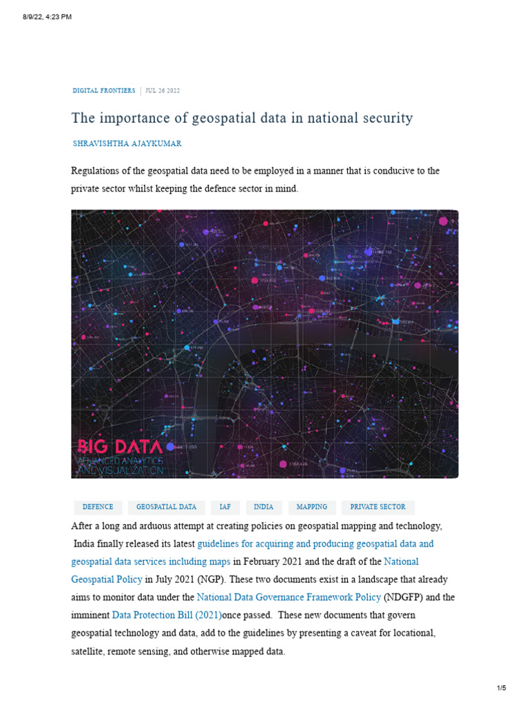Importance of Geospatial Data in National Security | PDF